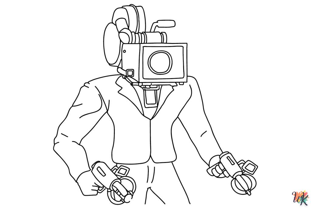 Coloriage Cameraman - Skibidi Toilette Bébé imprimable