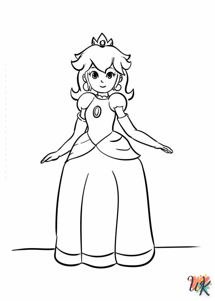 Coloriage Princesse Peach à imprimer gratuit pour fans
