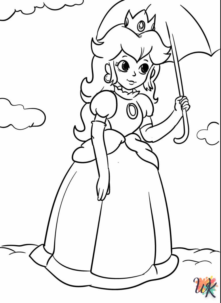 Coloriage Princesse Peach à imprimer gratuit pour fans